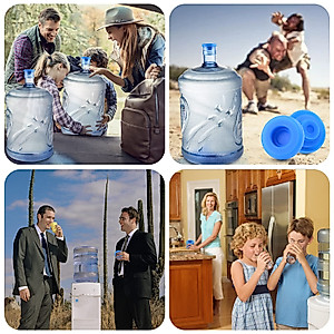 5 Gallon Water Jug Bottle Cap, Reusable Replacement Cap, Silicone Non-Spill, Fits 55mm Mouth- 7 Pack