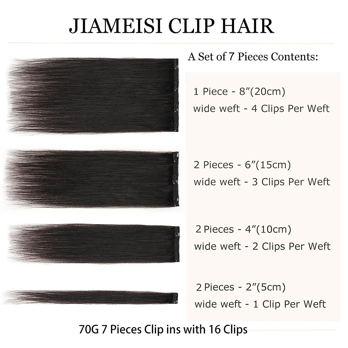 Clip In Extensions Human Hair,Double Weft Remy Hair 70g 7pcs Silky Straight 12 Inches #1B Natural Black Clip in Hair Extensions