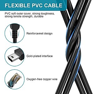 Sqrmekoko USB PC Charger Charging Cable Cord for TI-84 Plus, TI-84 Plus CE, TI 89 Titanium, TI Nspire CX/TI Nspire CX CAS Graphing Calculators