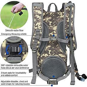 MARCHWAY Tactical Molle Hydration Pack Backpack with 3L TPU Water Bladder, Military Daypack for Cycling, Hiking, Running, Climbing, Hunting, Biking (ACU)