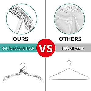 Perfecasa Crystal Clear Plastic Hangers 20pcs, Shirt Hangers with Open Notches, Diamond Cut Pattern 5400 Vics