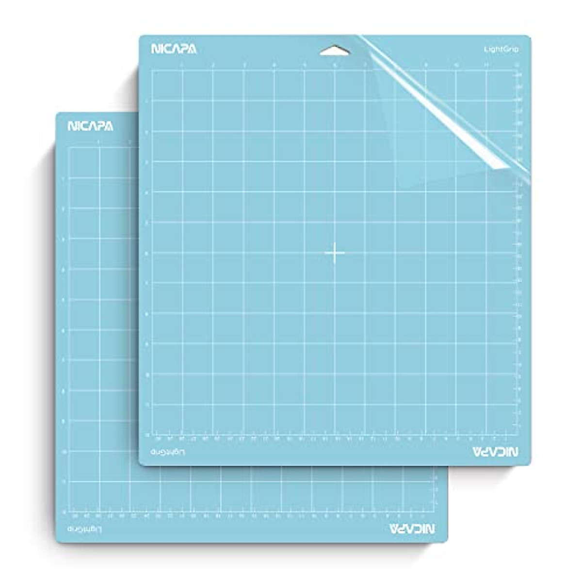 Nicapa Light Grip Cutting Mat for Cricut Maker 3/Maker/Explore 3/Air 2/Air/One (12x12 inch,2 Mats) Light Adhesive Sticky Blue Quilting Replacement Cut Mats