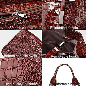 YOUNXSL Women Fashion Handbags Wallet Tote Bag Shoulder Bag Top Handle Satchel Purse Set 3pcs Black