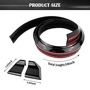 4.9Ft Car Rear Spoiler - 3D Glossy Roof Spoiler Trunk Spoiler Lip Car Exterior Accessories - Punch-Free Installation - Universal Side Skirt Tail Fin Spoilers for Cars Trucks SUVs (Black)