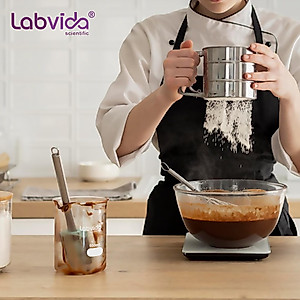 Labvida 4pcs 500ml Upgrated Thick Glass Beakers, Griffin Low Form Beaker Set with Double Scale, 3.3 Boro, LVA012