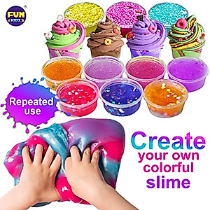 33 Cups Jumbo Slime Kit for Girls and Boys, FunKidz Premade Ultimate Slime Pack to DIY Big Fluffy Slime Making Kits Super Party Favors Gift Toys for Kids