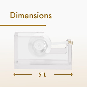 Acrylic & Gold Tape Dispenser by OfficeGoods - A Classic Design to Brighten Up Your Desk and Office