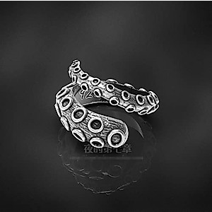 Vintage Octopus Ring Punk Sea Monster Squid Kraken Tentacles Retro Ring for Women Men-1 Pc