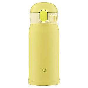 Zojirushi SM-WA36-YA Water Bottle, One-Touch Stainless Steel Mug, Seamless, 1.2 fl oz (0.36 L), Lemon