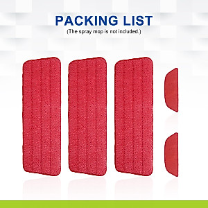 LANMU 3 Pack Microfiber Mop Pads and 2 Pack Scrubbing Pads Compatible with Rubbermaid Reveal Spray Mop,16.5" x 5.5" Reusable Replacement Head Cleaning Refills