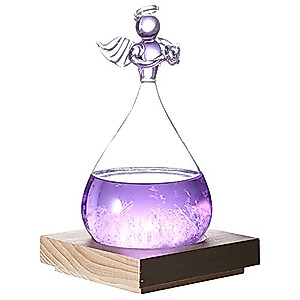 TITA-DONG Innovative Angel Storm Decor, Weather Forecast Glass Bottle Weather Decorative Bottle, Water Droplets Windstorm Glass for Home Office Decoration Valentine's Day Gift(Purple)