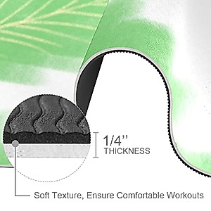 Dragon Sword Cotton and Linen Grass Green Flowers Premium Thick Yoga Mat Eco Friendly Rubber Health&Fitness Non Slip Mat for All Types of Exercise Yoga and Pilates (72" x 24" x 6mm)