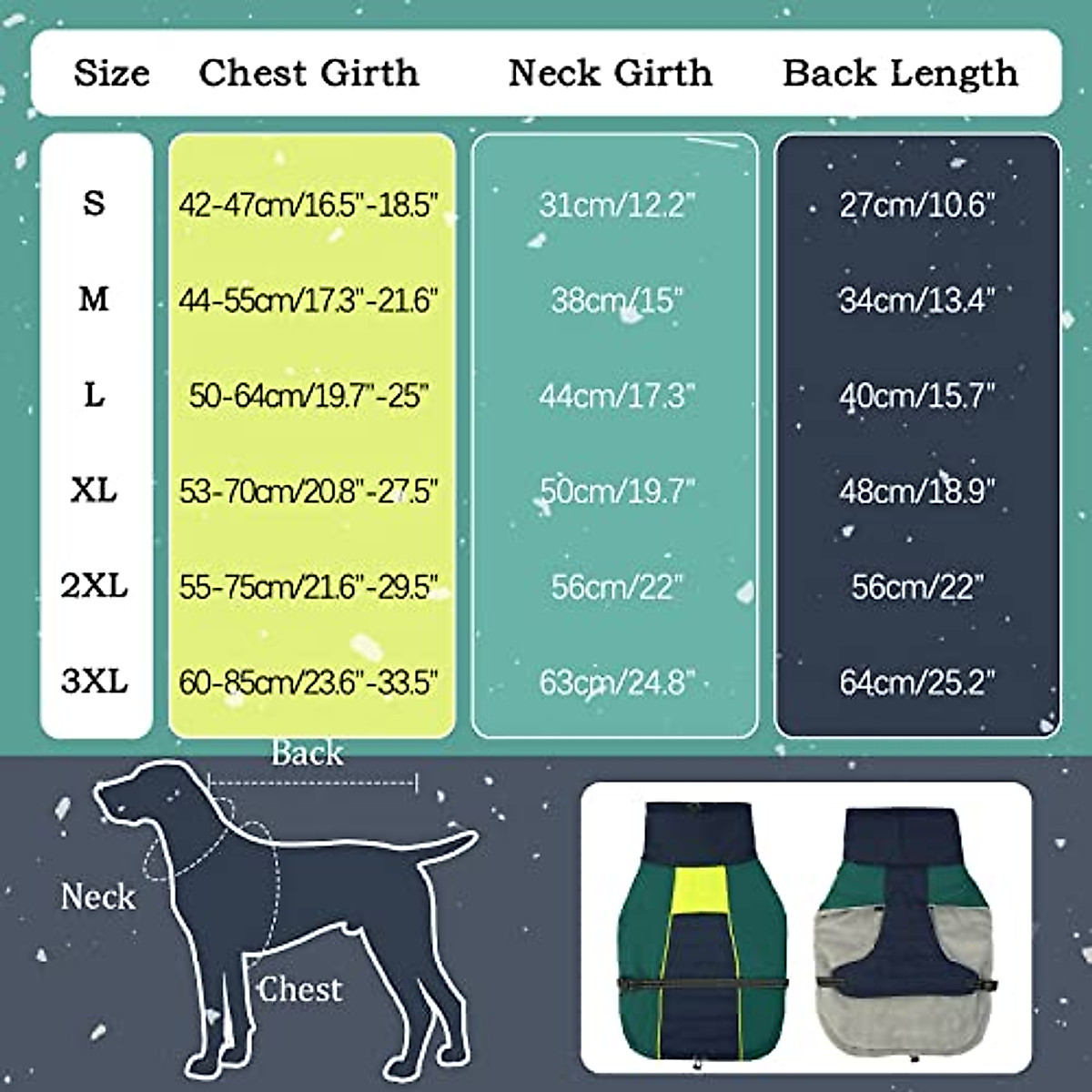 Warm Dog Winter Coat Reflective Dog Cold Weather Jacket Turtleneck Dog Vest Thick Fleece Lining Vest Windproof Dog Snow Suit Pet Apparel for Small Medium Large Dogs (Medium)