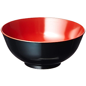 JapanBargain 2396x2, Japanese Style Plastic Black and Red Color Large 52 oz Ramen Bowls for Udon Pho Noodles Soup Cereal Pasta, Pack of 2