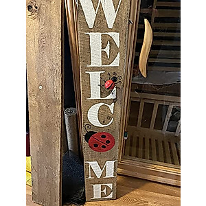 Metal Ladybugs Garden Wall Art Decor Cute Handmade Ladybugs for Christmas Backyard Garden Lawn Porch Outdoor Decoration with Red and Black Spots Easy Hanging Yard Wall Ornament Set of 4