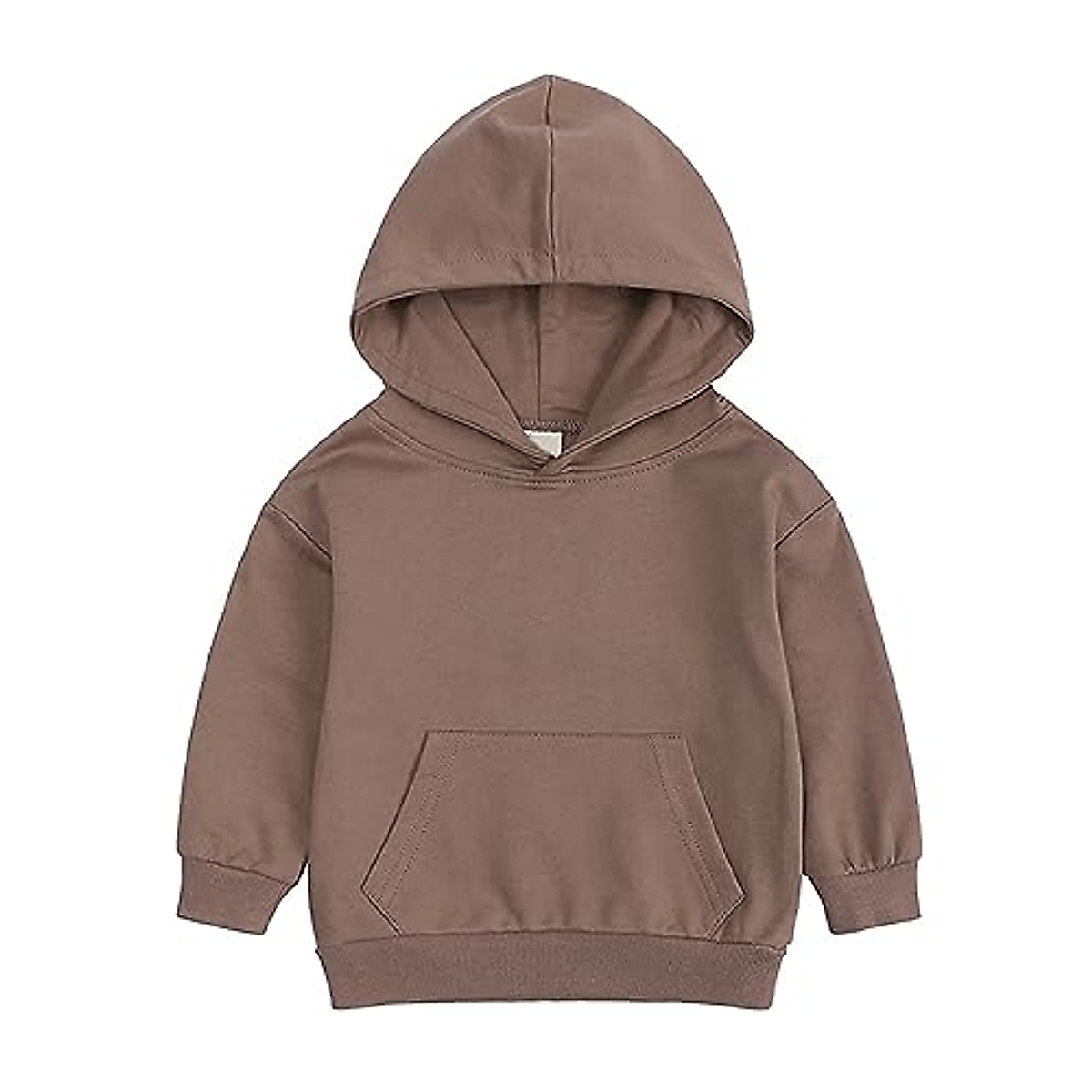 Kids Baby Boy Girl Crewneck Long Sleeve Pullover Top Fuzzy Sherpa Pullover Crewneck Thermal Fleece Tops Matching Outfits Coffee