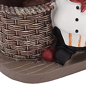 Chef Salt and Pepper Shakers, Chef Stature Holder Decorative Synthetic Resin Ingenious Vivid Chef Figurine Holder with 2 Glass Sauce Bottle