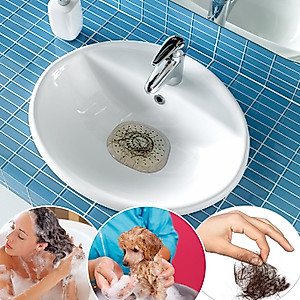 Shower Hair Drainer Catcher, Square Silicone Hair Stopper,Drain Hair Catcher Cover with Suction Cup Easy to Install and Clean Suit for Bathroom Bathtub and Kitchen(Upgraded Strong Suction Grey)