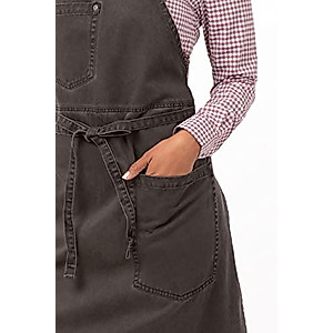 Chef Works Unisex Dorset Bib Apron, Pewter, One Size
