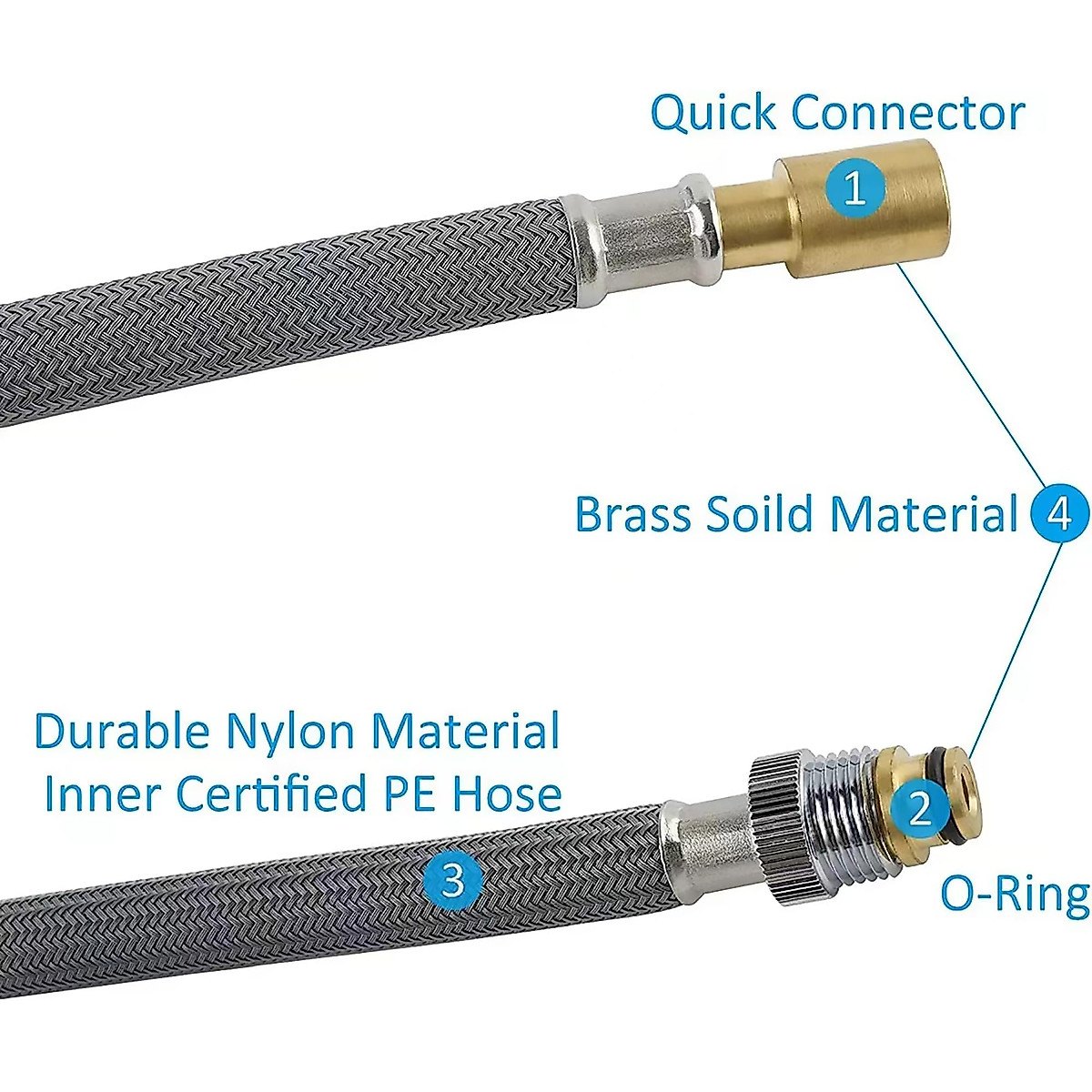 Kitchen Faucet Replacement Hose Fit for Delta RP50390 RP62057 RP74608 DST Faucets Parts, 59in Pull Down Faucet Spray Hose Replace (RP50390 faucet hose)