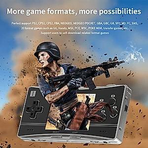 2021 Upgraded Opening Linux Tony System Handheld Game Console , Retro Game Console with 64G TF Card Built in 2500 Classic Games, Portable Video Game Console of 3 Inch IPS Screen (Black)