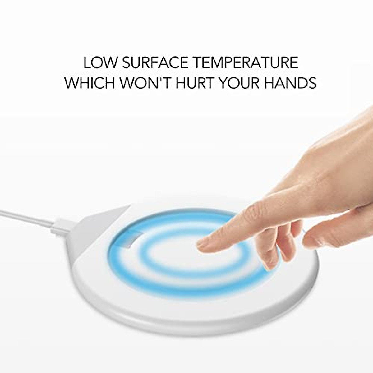 Coffee Warmer, Desk Self Heated Cup & Lid Set with Wireless Charging, Smart Recognition, for Keep Tea Coffee Milk Hot, Auto Shut Off, Waterproof Panel, for Office Home Desk(White)