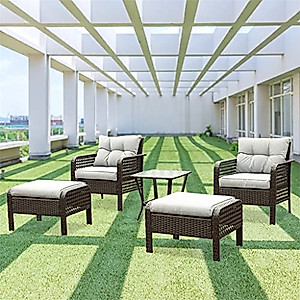 QUUL Patio Sectional Wicker Rattan Outdoor Furniture Sofa Set Sofa Type Appearance General Use Material Specific Use