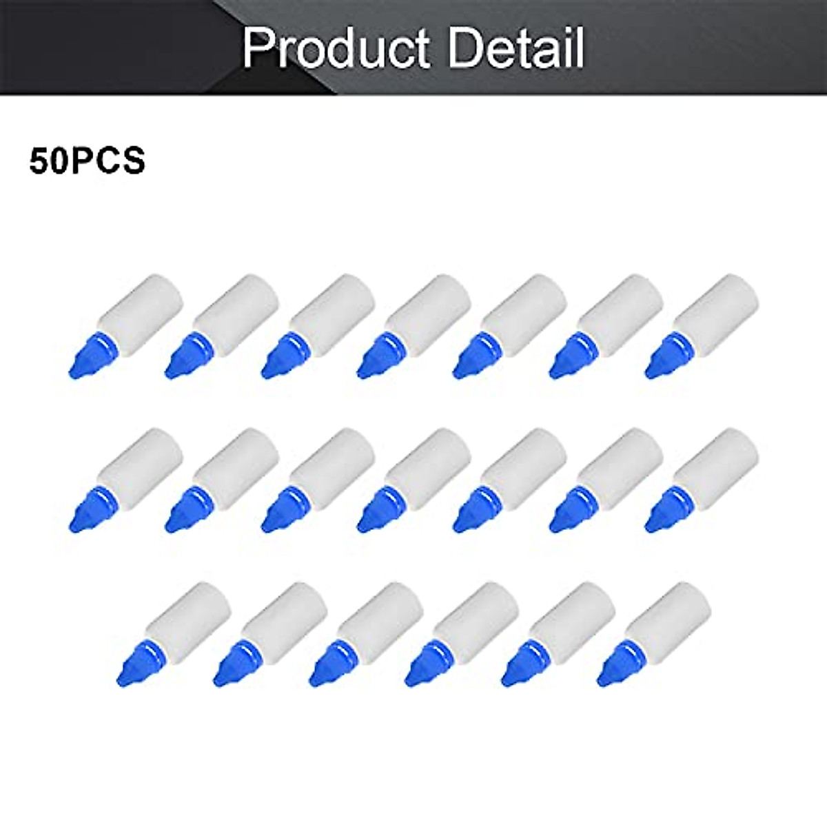 Othmro 1oz PE Lab Eye Plastic Dropper Bottles 50pcs, 30ml Squeezable Eye Liquid Dropper Thin Mouth Via of Liquid Sample Seal Storage Bottle with Childproof Blue Cap