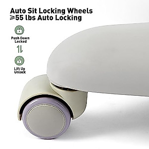 COSVALVE Adjustable Comfy Study Chair for Ages 5-15 Years Old, Reading Chair for Bedroom with Height and Depth Adjustable, Foldable Armrest, Auto Sit-Locking Wheels, for Girls Boys (Grey)