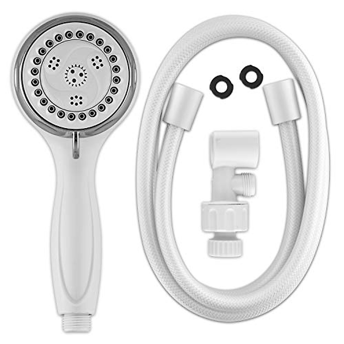 Waterpik Handheld Shower Head with Hose 1.8 GPM PowerSpray, White, NVL-651E