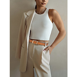 Reversible Belt for Women, CR 1.25" Womens Leather Belt for Jeans Pants - 2 Styles in One Belt