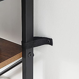 WISCLASS 5 Tier Bookshelf Rustic Wood & Metal Frame Bookcase Shelf Industrial Storage Organizer Modern Display Shelf Rack Open Back Standing Shelving Unit for Bedroom Living Room Home Office