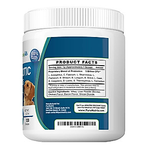 PureNutria Dog Probiotics Dog Supplements - for Dog Diarrhea, Upset Stomachs, Yeast, Gas, Dog Allergy and Dog Immune System Support - Made in USA - 12 Targeted Strains 5 Billion CFU - 120 Scoops