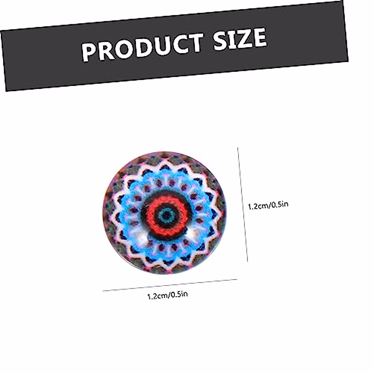 TEHAUX 20pcs Glass Patch Ceramic Tiles for Crafts Glass Beads for Vases Replacement Bead Bracelet Set Sticker Jewels Bracelet Set Kit 3D Gemstone Patches Round Gemstone Patches DIY Gems