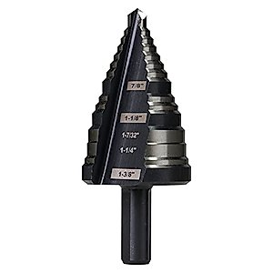 SHARPTOOL 1/4 to 1-3/8 Inches HSS Step Drill Bit for Metal, Plastic, Wood, Aluminum, Heavy Duty Unibit with Multi Hole Sizes
