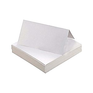 ccHuDE 50 Pcs 10 x 10cm Blank Place Cards Table Setting Cards Name Tent Cards Reserved Seating Signs Dinner Parties Placecards for Wedding Banquets White