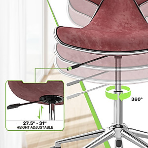 Magshion Beauty Spa Salon Barber Tattoo Chair Swivel Barstool Hair Stylist Task Chairs Massage Home Office Facial Spa Medical Stools - Set of 2 (Velvet Rosewood-Pink)