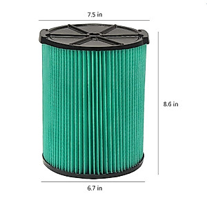 VF6000 Wet/Dry Replacement Filter for Ridgid 5-20 Gallon Wet Dry Vacuums WD5500 WD0671 WD6425 WD7000 WD1280 WD1851 WD1680 WD1956 RV2400A 1400RV RV2600B,Fit for Husky 6-9 Gallon Vacs 2 Pack
