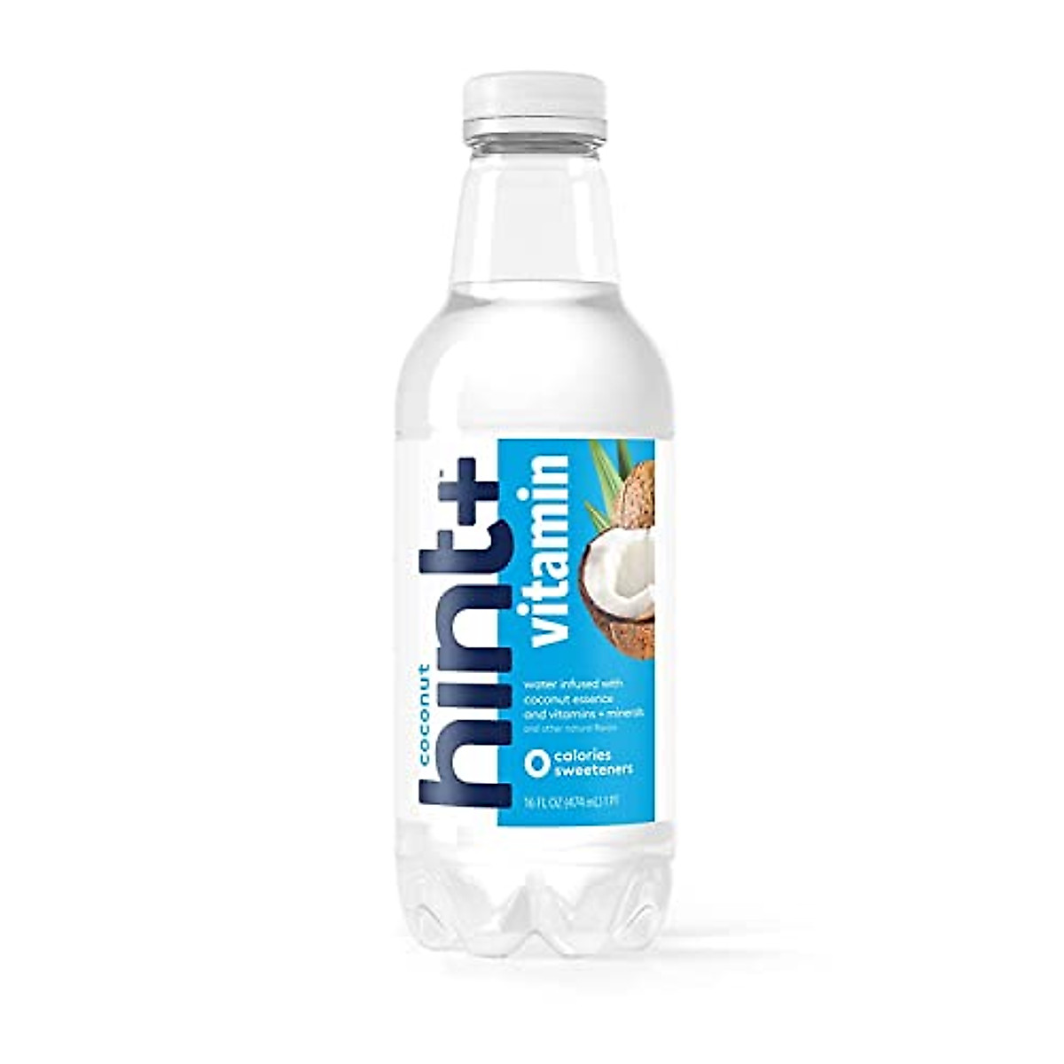 Hint+ Vitamin Coconut, Pure Water Infused with Coconut Plus a Vitamin Boost, 50% Daily Value Vitamin C, Vitamin A, B12, Zinc, Zero Sugar, Zero Calories, Zero Diet Sweeteners, 16 Fl Oz (Pack of 12)