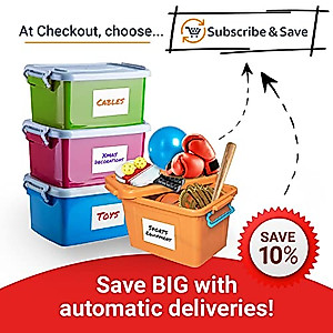 Organize with MESS Large Bin Labels – 50 Durable Removable Labels
