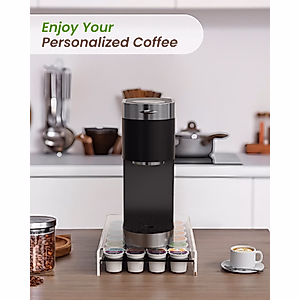 K Cup Holder - Coffee Pod Holder Storage Drawer for Coffee Capsule, Stand for Coffee Maker, Coffee Bar, Kitchen Organizer