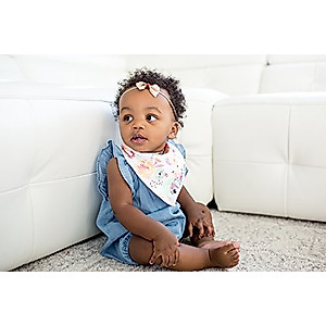 Copper Pearl Baby Bandana Drool Bibs for Drooling and Teething 4 Pack Gift Set “Bloom, Soft Set of Cloth Bandana Bibs for Any Baby Girl or Boy, Cute Registry Ideas for Baby Shower Gifts