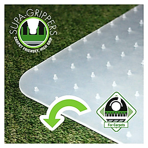 Marvelux Polypropylene Chair Mat for Low Pile Carpets and Carpet Tiles (up to 1/4" Thick), 29” x 46” White Office Carpet Protector, Rectangular, Eco-Friendly, Shipped Flat