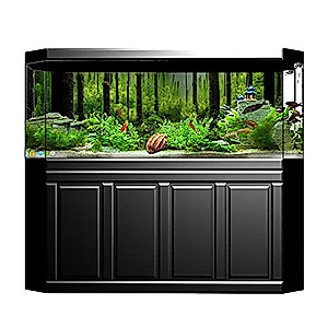 PVC Fish Tank Background Adhesive Underwater Forest Tank Background Poster Backdrop Decoration Paper (24.02x16.14in)