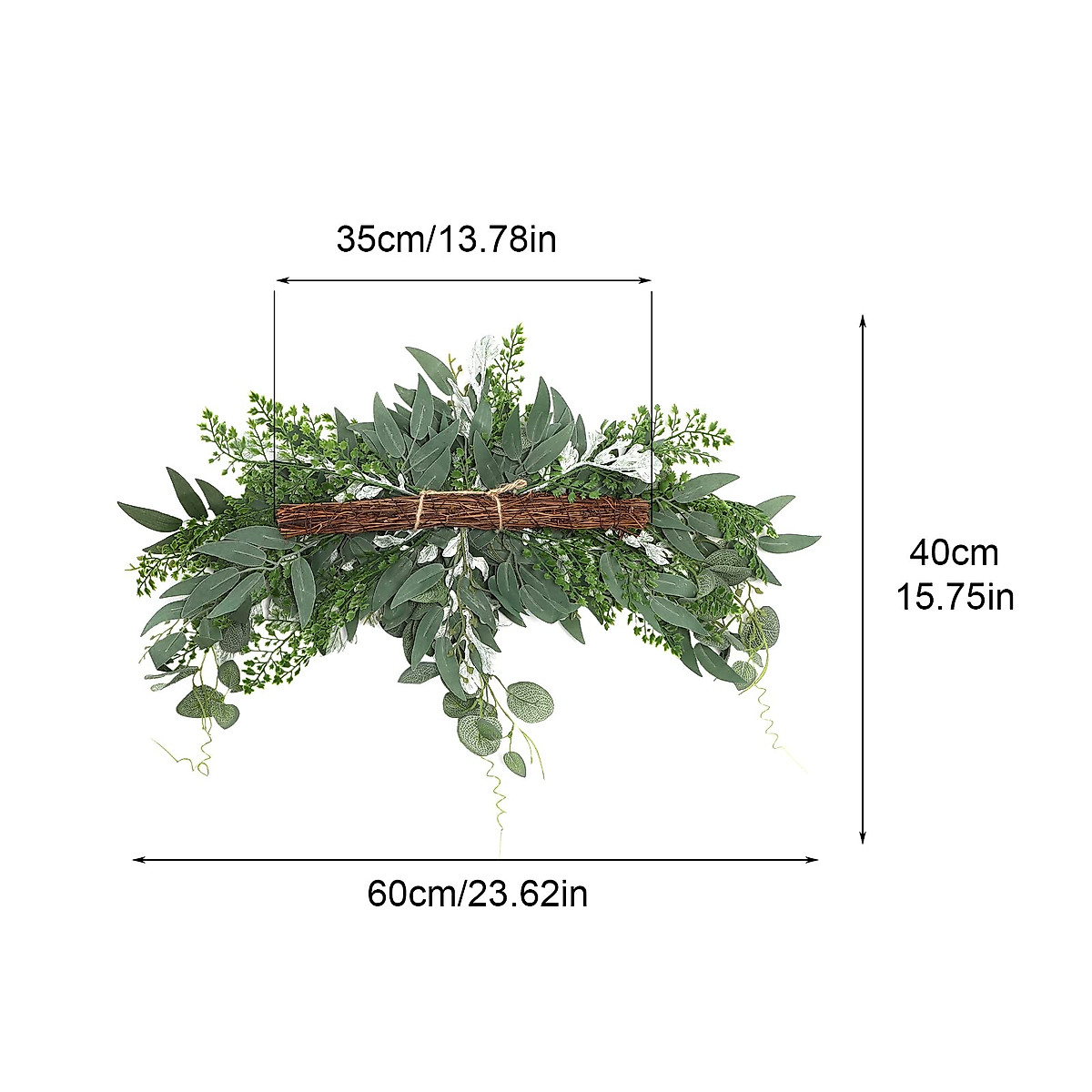 MOOVGTP Artificial Eucalyptus Floral Swag, 23.6in Artificial Mixed Eucalyptus Leaves Swag Wedding Arch Flowers Front Door Decorative Swags for Wedding Arch Home Garden Decor