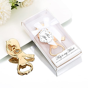 50 Packs Lovebirds Shape Love Forever Heart Design Bottle Openers for Wedding Favors to Guests, Bridal Shower Party Gifts, Souvenirs or Decorations for Guests (Lovebirds)