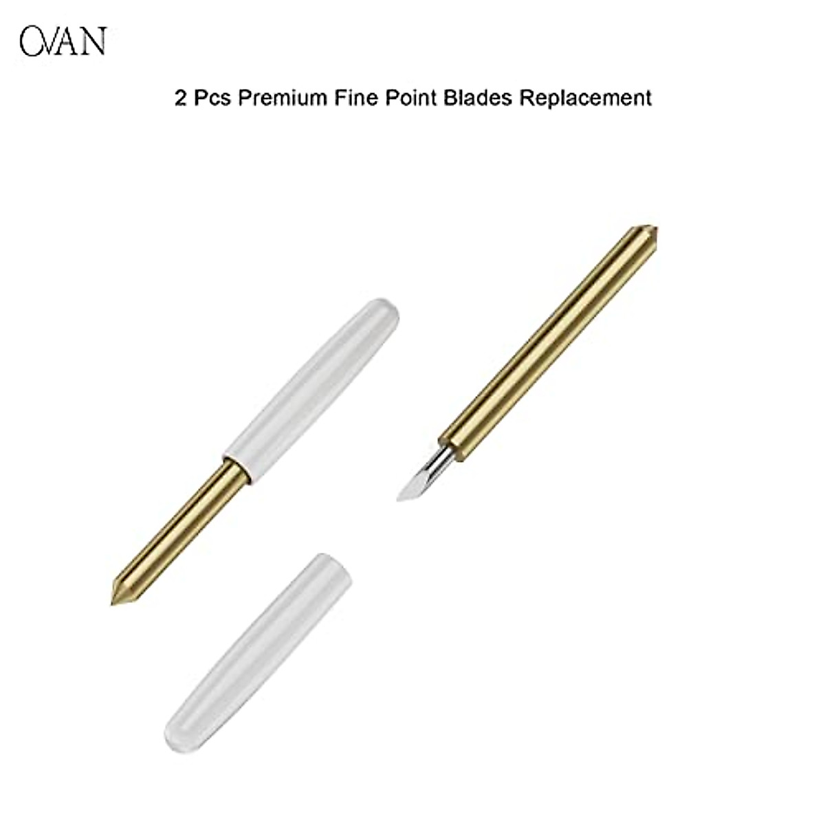 Premium Fine Point Blade Replacement for Cricut Maker 3/Maker/Cricut Explore 3/Air 2/Air/One, OVAN 2 pcs Fine Point Blades Use with Gold/Silver Fine Point Housing for Cutting Thin to Medium Materials