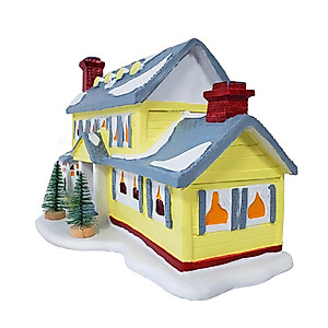 Lamacun Christmas Scene Decorations Village Street View Garden Decorations Snowman Figurine Crafts Resin Decorations LED Ornaments Ornaments