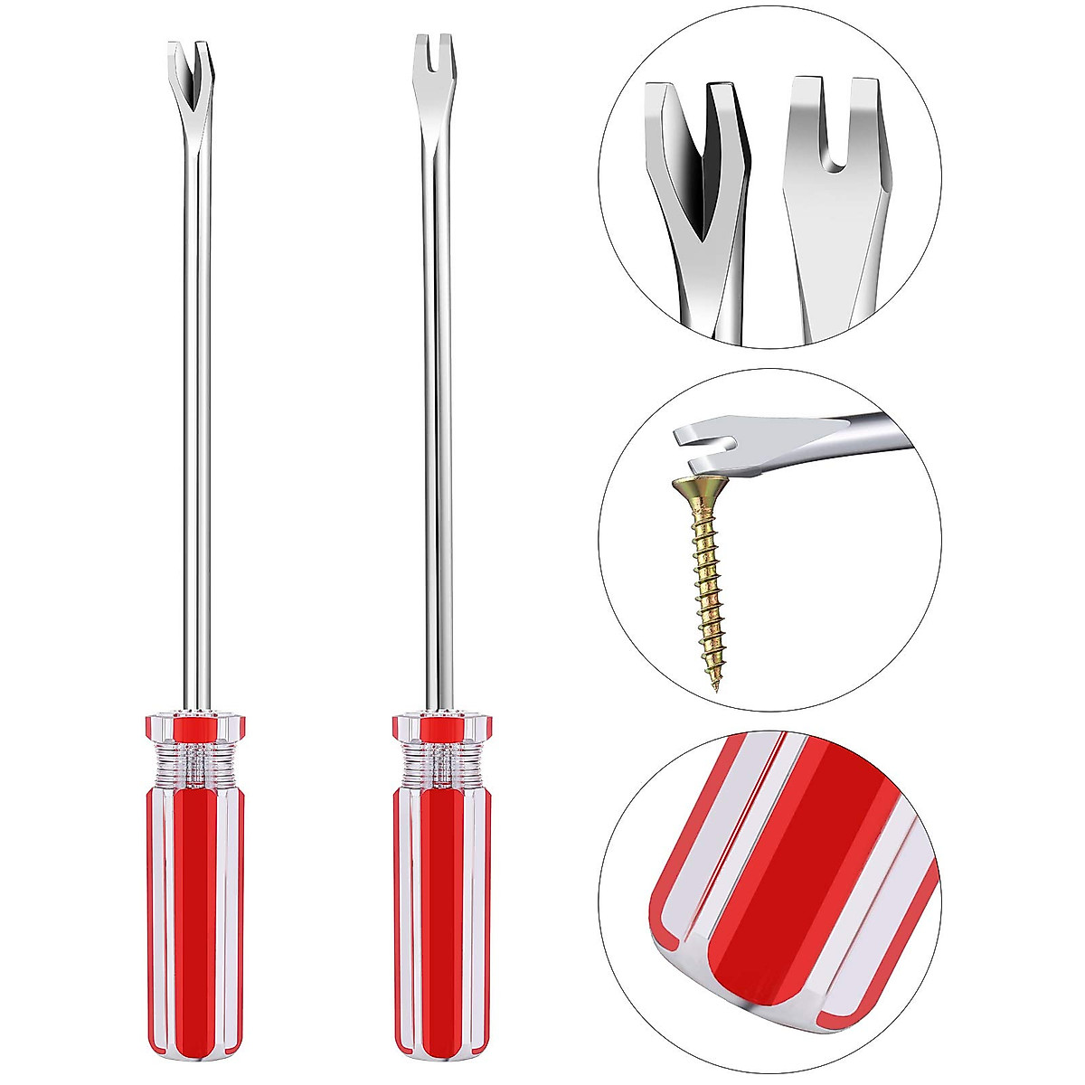 3 Packs Nail Puller Nail Remover Tool Nippers Tack Puller End Cutting Pliers Set 7 Inch Nail Nippers Pliers with 6 Inch Bendable U Tip, V Tip Tack Puller to Remove Nails Jewelry Wire Cutter