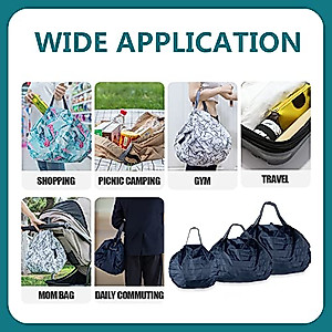 FuKuEn Foldable Reusable Tote Bags Grocery Shopping Bags Lunch Bag Washable Portable Bags Daily Commuter Bags Washable Eco Friendly Shopping Bags 2pcs